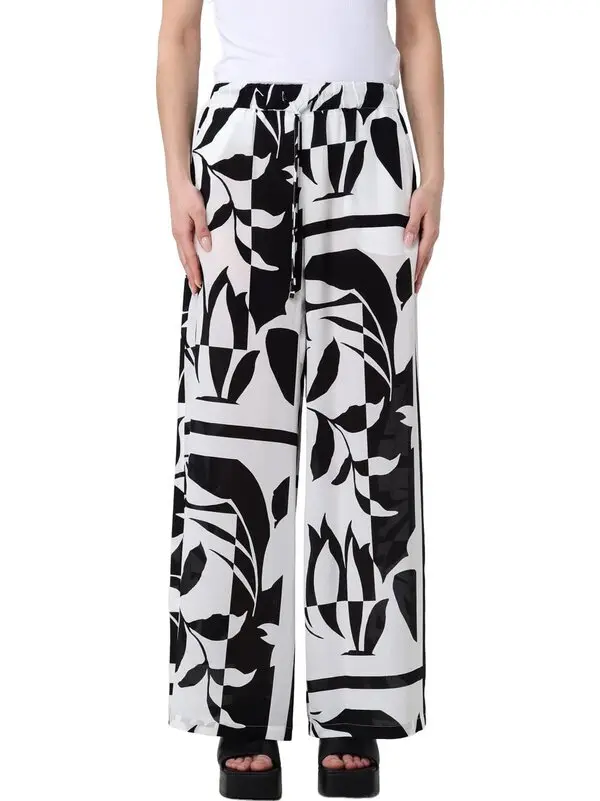 Max Mara Silk Palazzo Pants With Floral Pattern - Multicolor