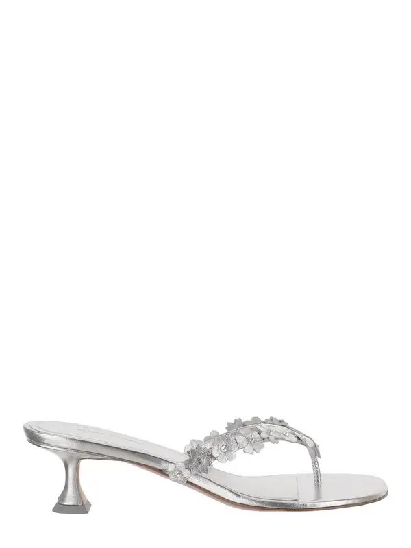 Amina Muaddi Janis Thong Sandals - Silver