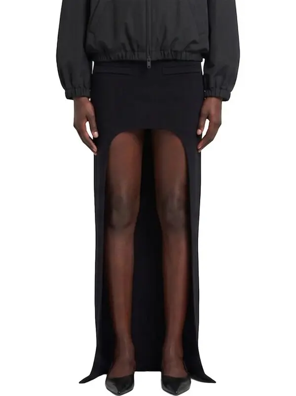 COURREGES Asymmetric Long Skirt - Black