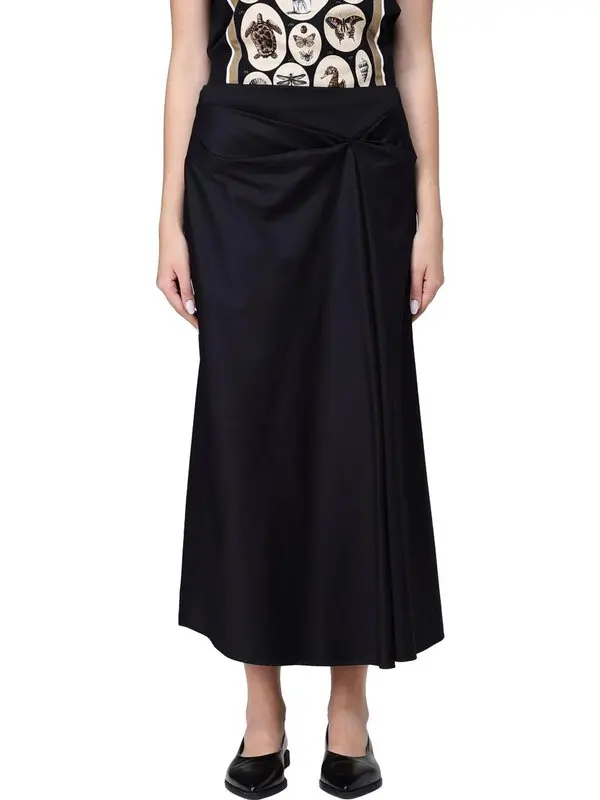 Max Mara Draped A-line Midi Skirt - Black