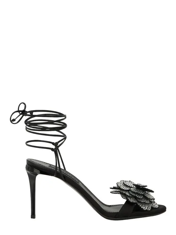 Philipp Plein Embellished Heeled Sandals - Black