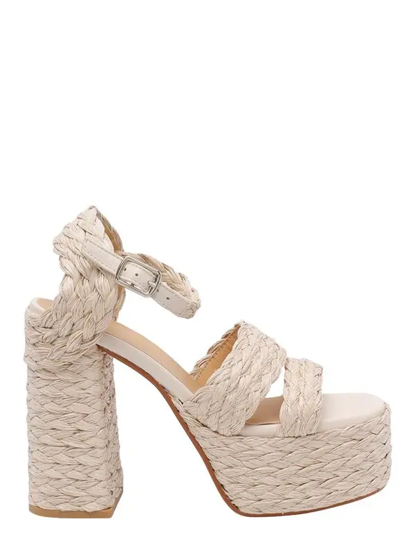 CastaÑer Raffia Platform Espadrille Sandals - Beige