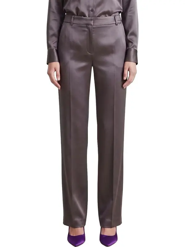 Alberta Ferretti Tailored Straight Leg Trousers - Grey