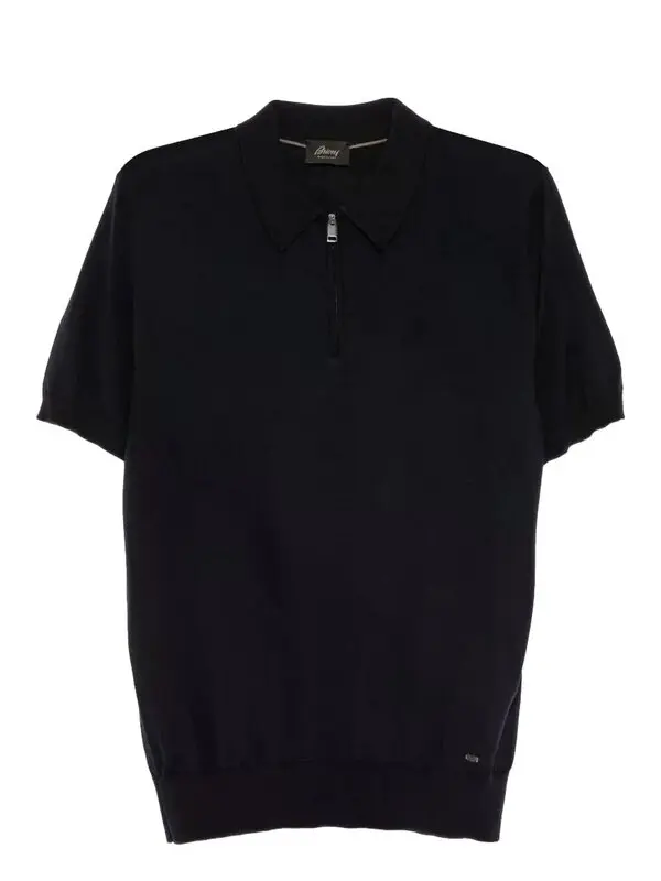 Brioni Zip-fastening Short-sleeve Polo Shirt - Blue