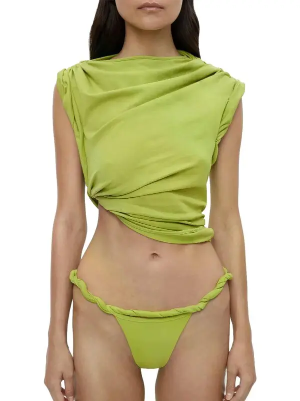 Christopher Esber Draped Asymmetric T-shirt - Green
