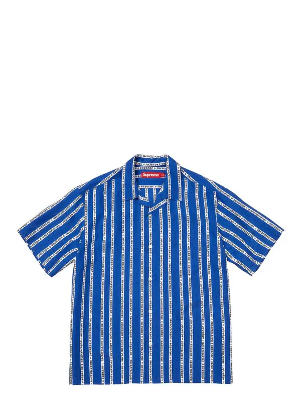 Supreme Old English Stripe Silk Short-sleeve Shirt - Blue