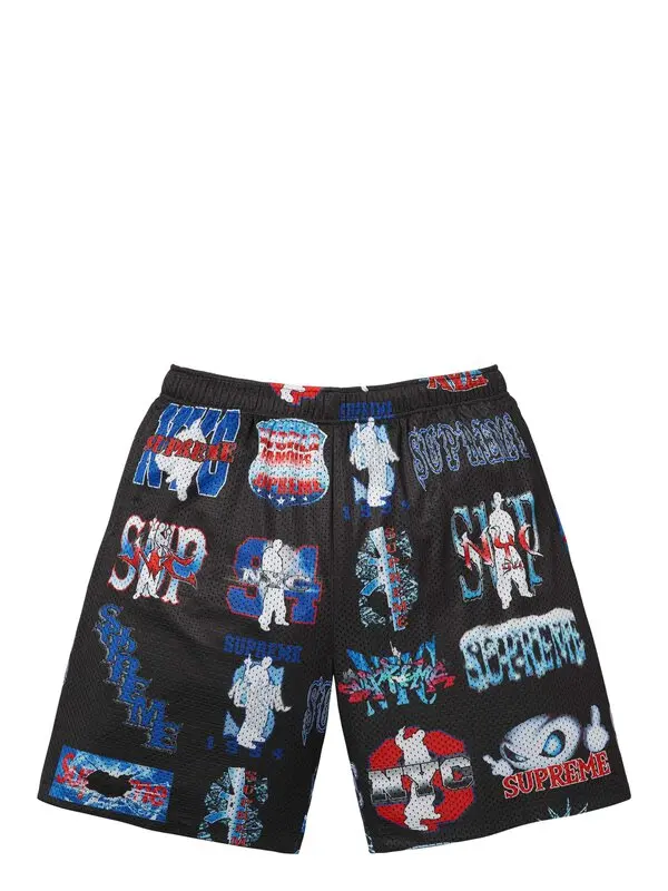 Supreme Graphic Mesh Shorts - Black