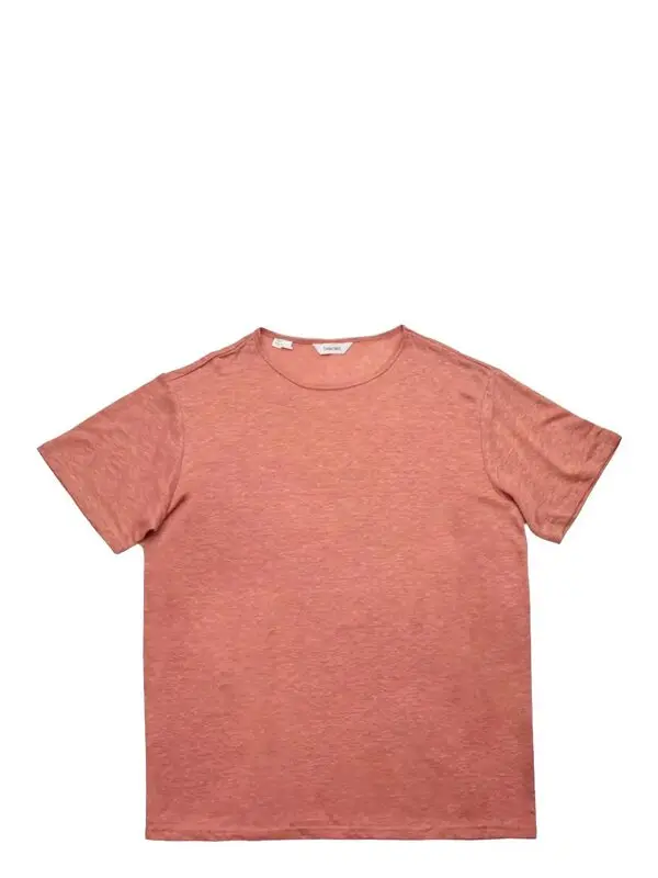 SELECTED Linen Slub-knit T-shirt - Orange