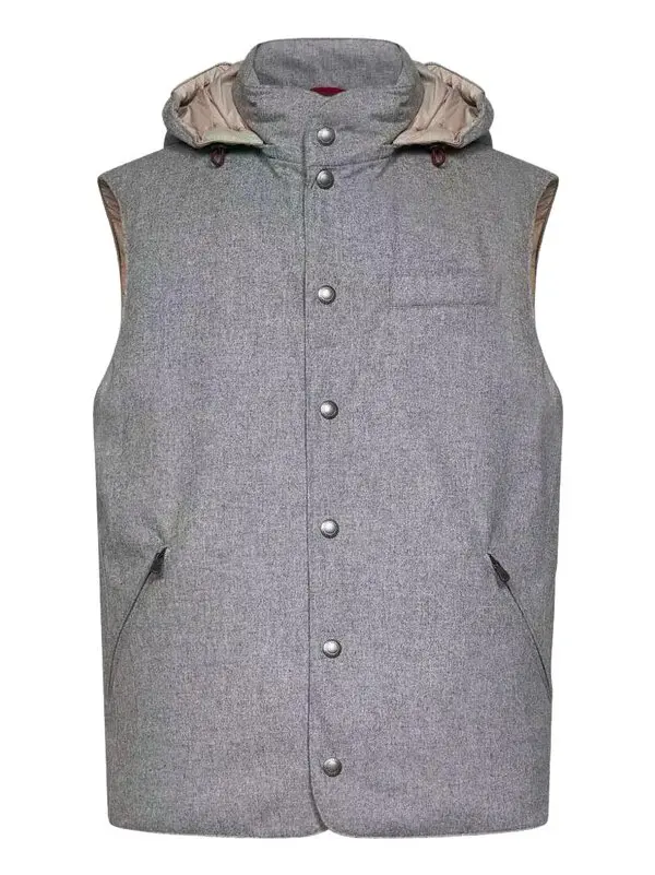 Brunello Cucinelli Padded Hooded Jacket - Grey