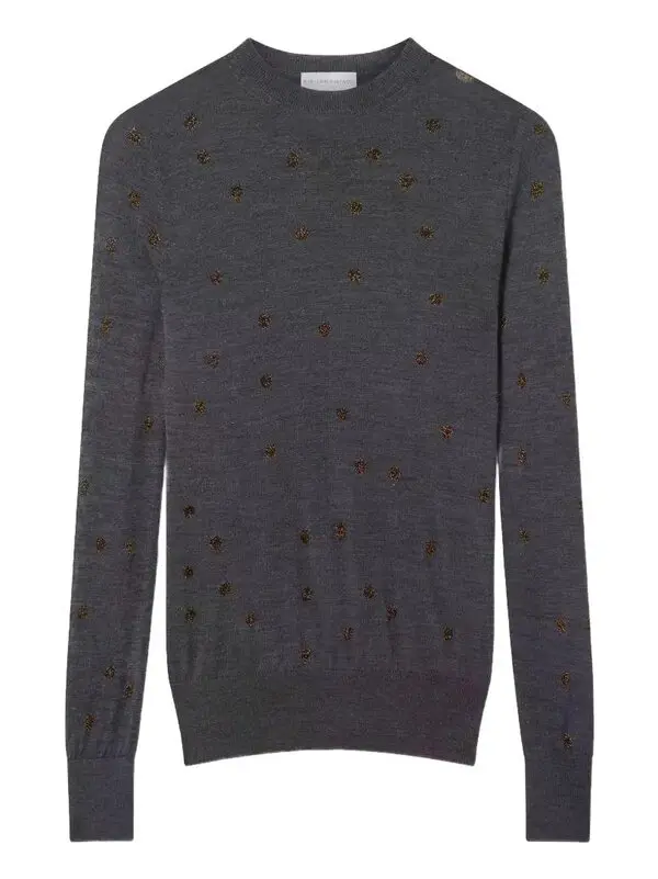 Stella McCartney Embroidered Star Crew Neck Sweater - Grey
