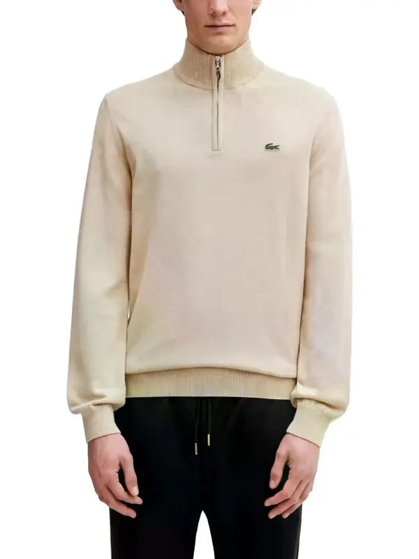 Lacoste Zip-neck Sweatshirt - Neutrals