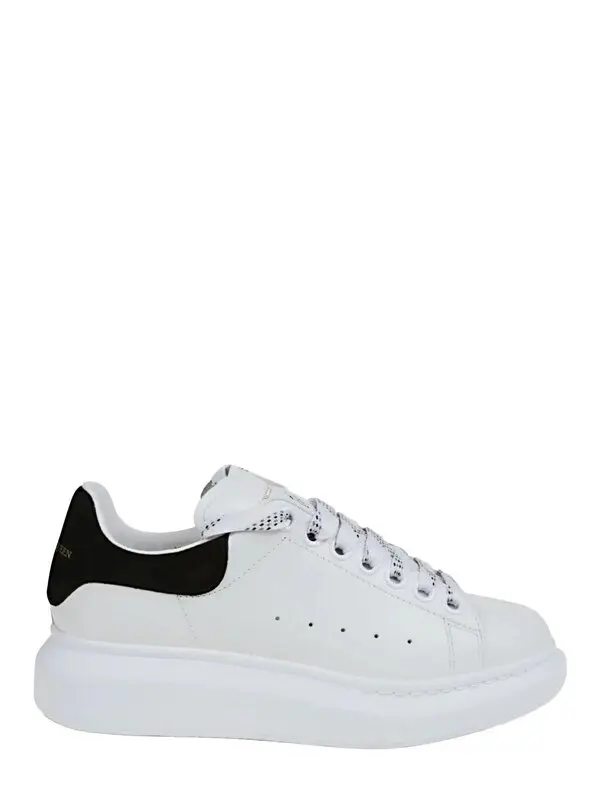 Alexander McQueen Oversized Leather Sneakers With Suede Accent - Black