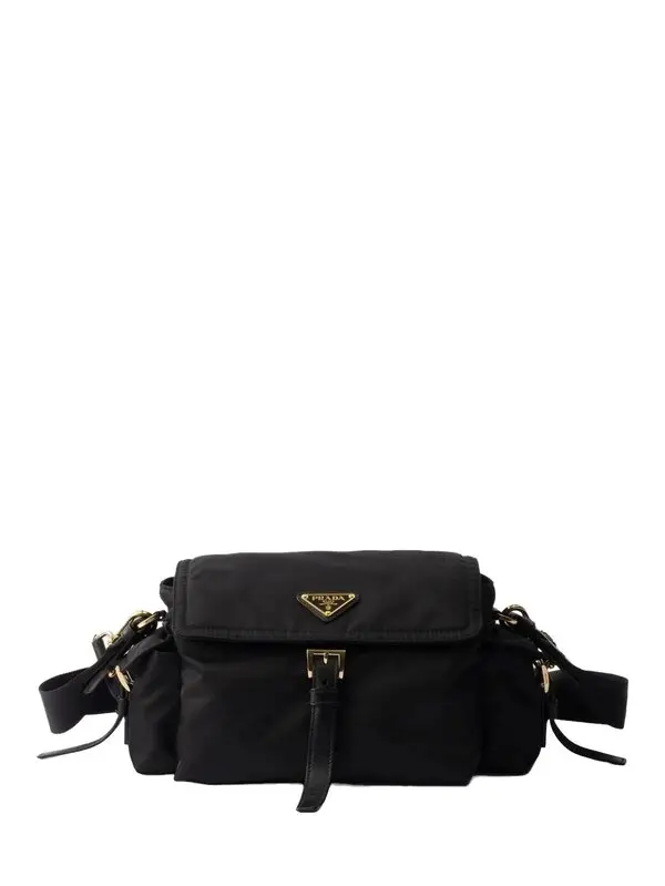 Prada Explore Medium Re-nylon Bag With Flap - Black