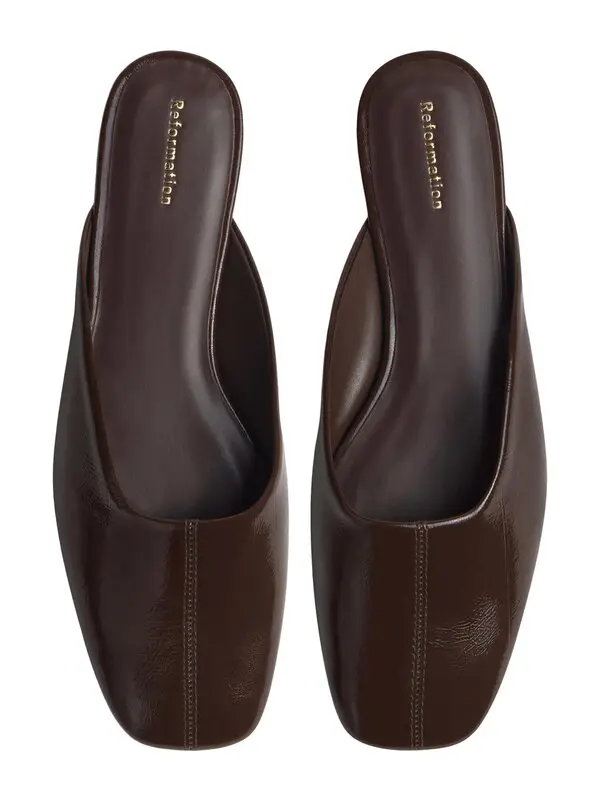 REFORMATION Inez Flat Mule - Brown