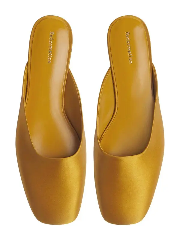 REFORMATION Inez Flat Mule - Yellow