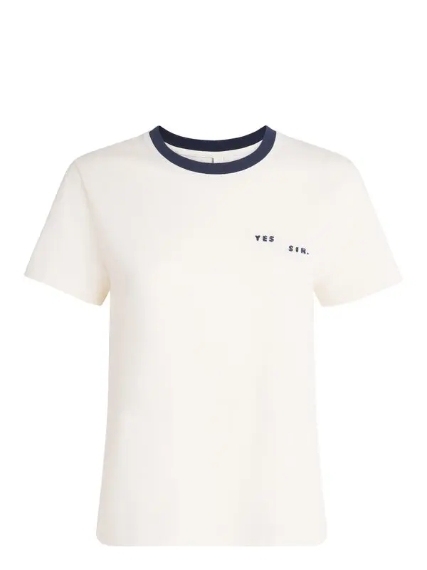 SIR. Cotton Embroidered Crewneck T-shirt - Ivory