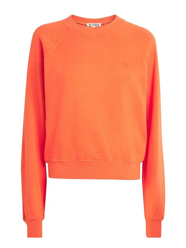 Eterne Cotton Shrunken Raglan Sweatshirt - Orange