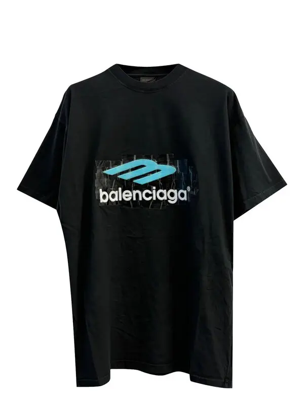 Balenciaga Oversized Washed 3b T-shirt - Black