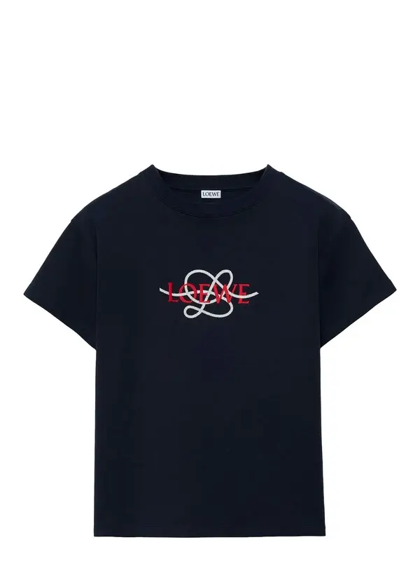 Loewe Embroidered Logo T-shirt - Navy