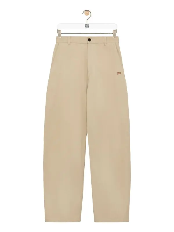 Loewe Straight-leg Cotton Twill Trousers - Beige