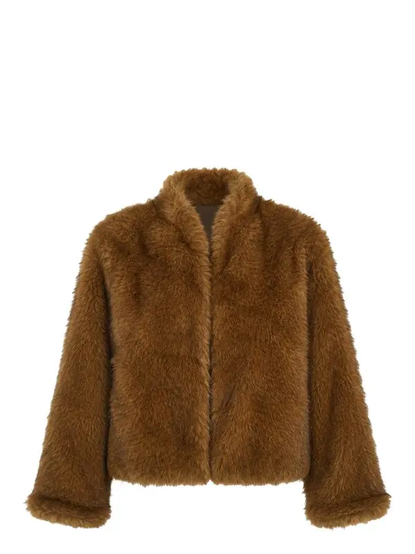 ATS THE LABEL Camille Faux Fur Jacket - Brown