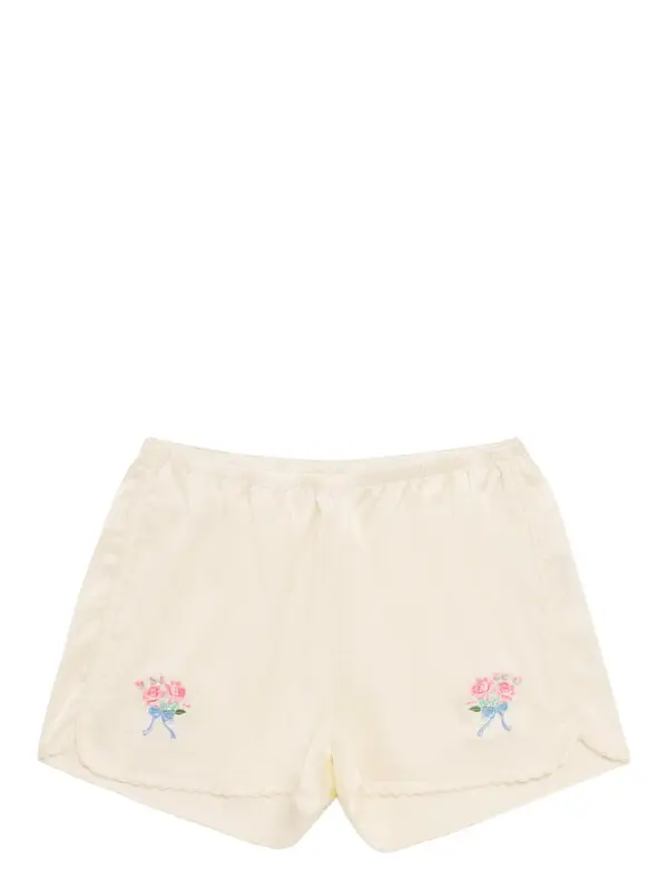 KONGES SLOJD Konges Sløjd Embroidered Sheeny Shorts - Ivory