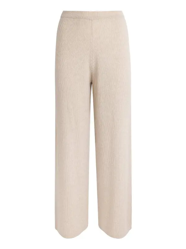 Johnstons Of Elgin Wool Ribbed Trousers - Beige