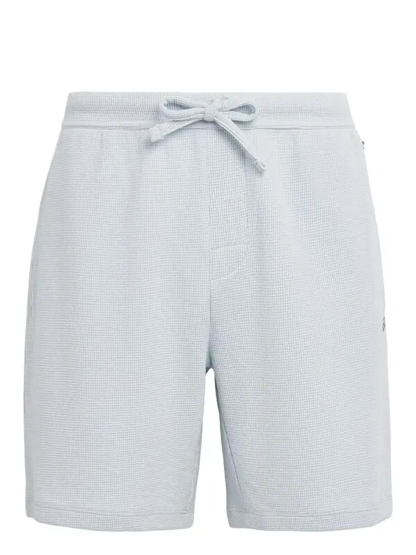 BOSS Waffle-knit Logo Shorts - Blue