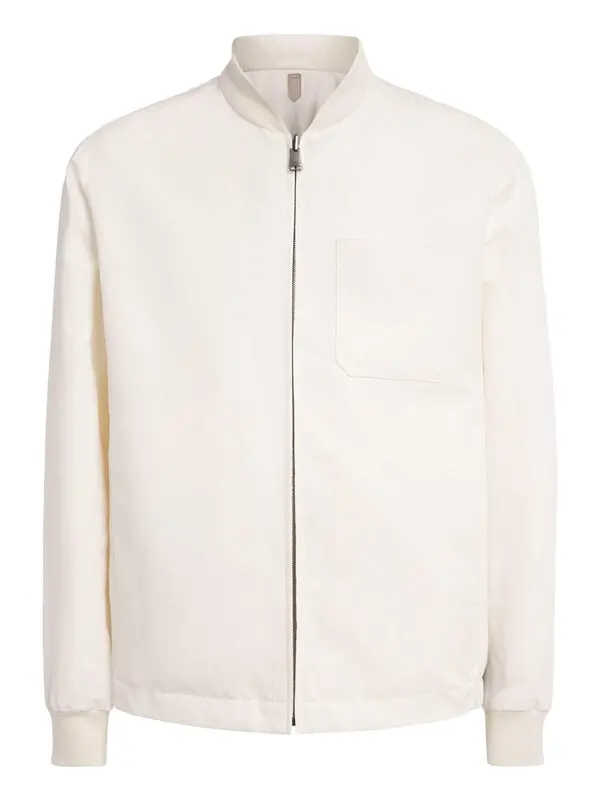 Canali Linen-silk Bomber Jacket - Beige