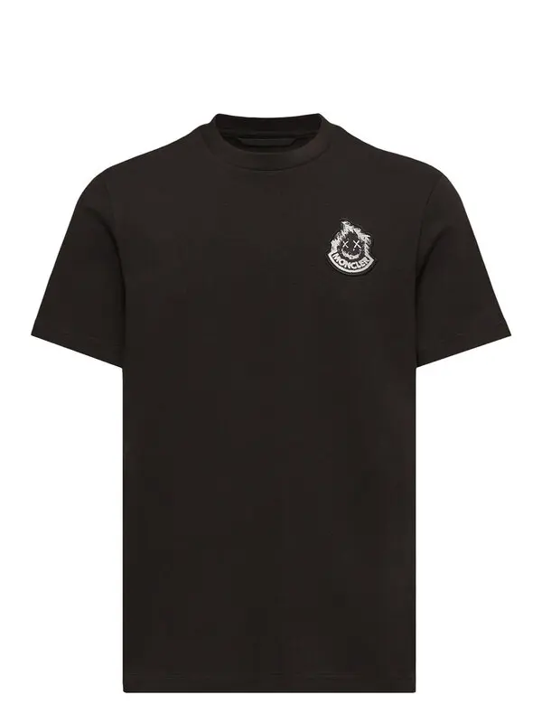 Moncler Logo Cotton T-shirt - Black