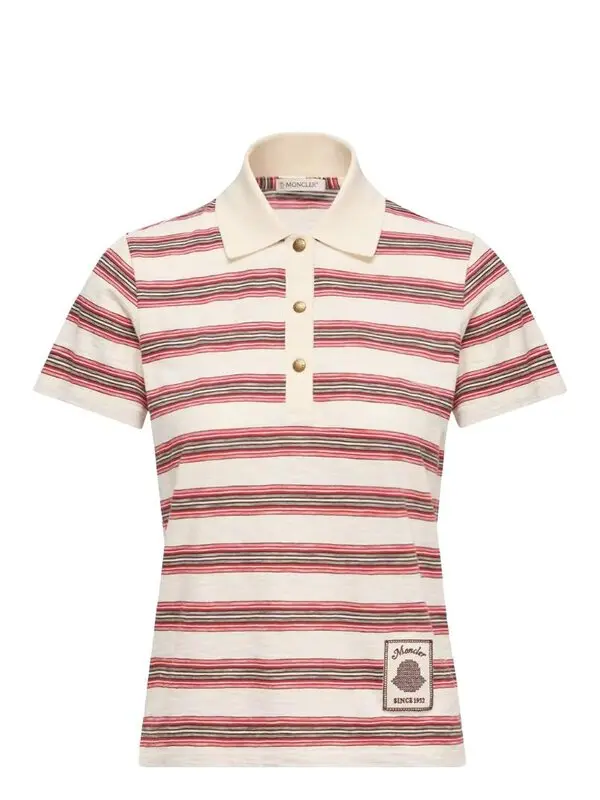 Moncler Striped Cotton Polo Shirt - Multicolor