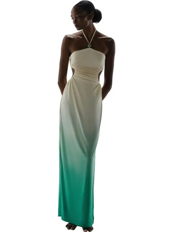 BAOBAB Nao Maxi Dress With Cut Outs And Halter Neckline - Ripe