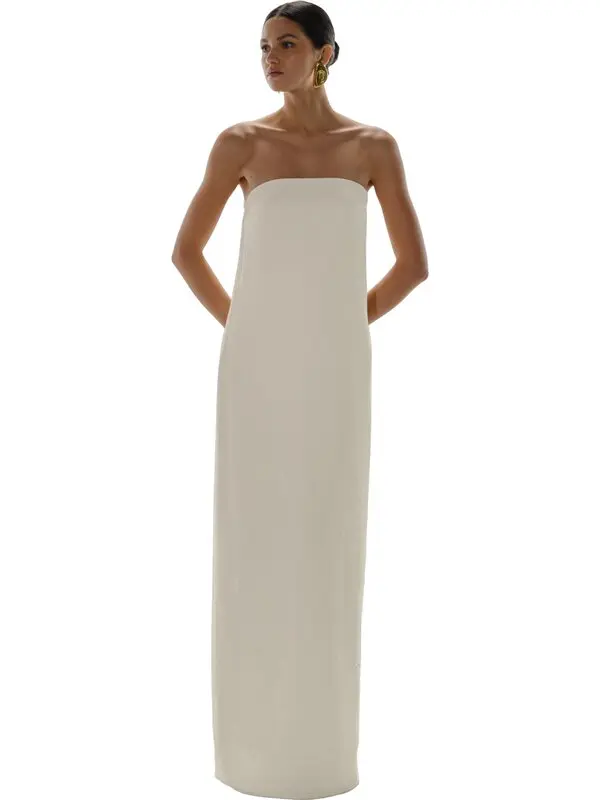BAOBAB Sage Strapless Embellished Maxi Dress - Silver