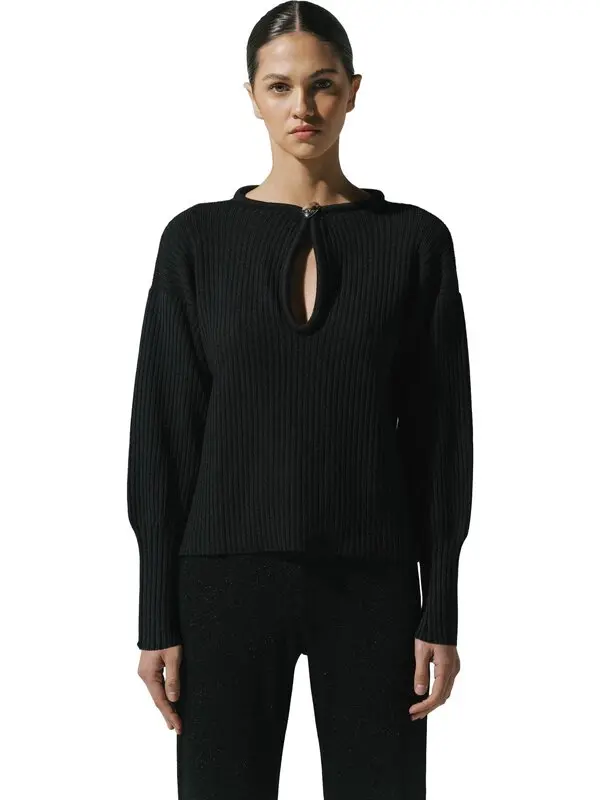 BAOBAB Akila Sweater With Front Cutouts - Black