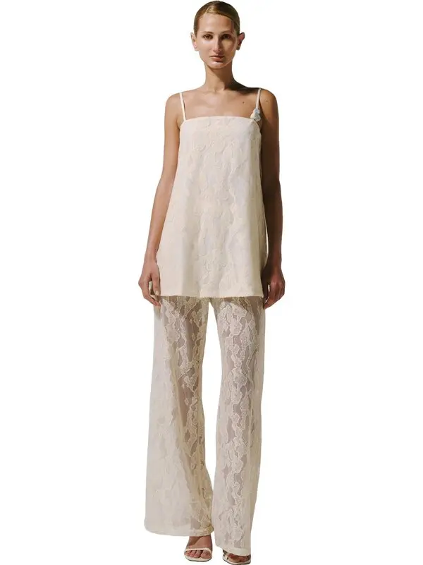 BAOBAB Porto Top With Lace Overlay - Ivory