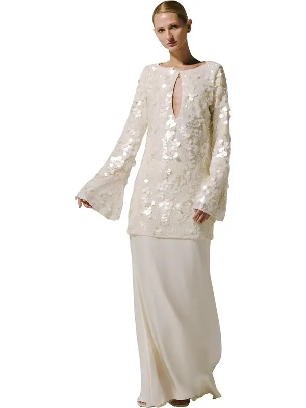 BAOBAB Sinai Maxi Skirt With Back Slit - Nacar