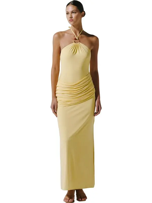 BAOBAB Clelia Maxi Dress With Halter Neckline And Open Back - Sol De Cusco