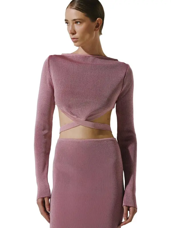 BAOBAB Scarlett Cropped Knit Top - Thulian