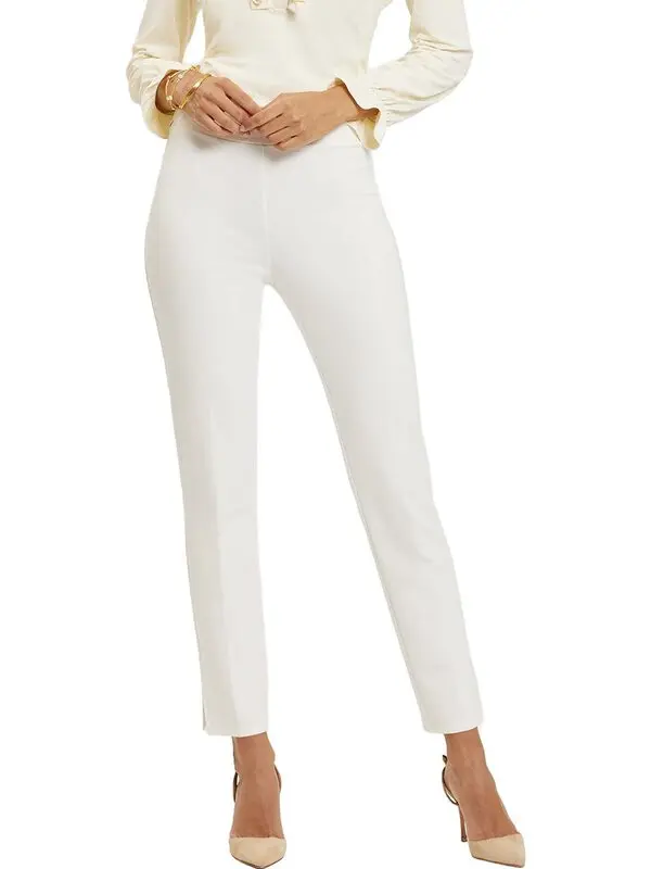 Jude Connally Lucia Ponte Pull-on Ankle Pants - Cream / Regular