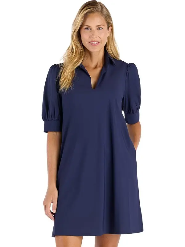 Jude Connally Emerson Dress With Puff Sleeves - Navy / Regular