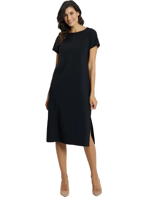 Jude Connally Ella Midi Dress Short Sleeve T-shirt Dress - Black
