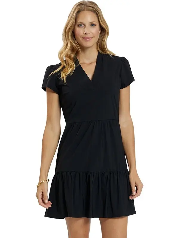 Jude Connally Ginger V-neck Tiered Dress - Black