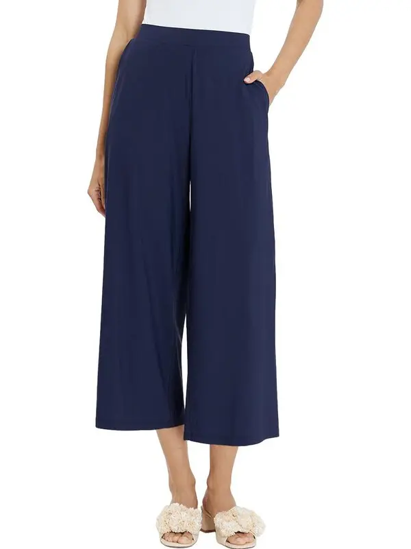 Jude Connally Wide-leg Cropped Pant In Lightweight Jude Cloth - Navy