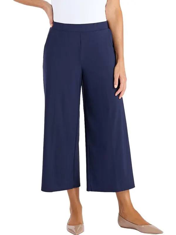 Jude Connally Wide-leg Cropped Pant In Lightweight Jude Cloth - Navy