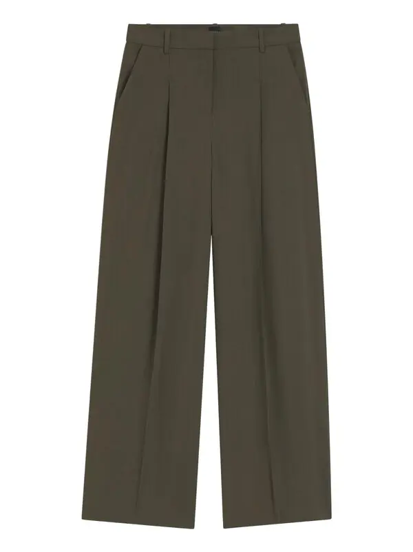 BOSS Wide-leg Pinstripe Stretch Crepe Pants - Patterned