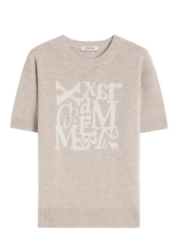 Max Mara Wool And Cashmere Intarsia Knit Sweater - Beige