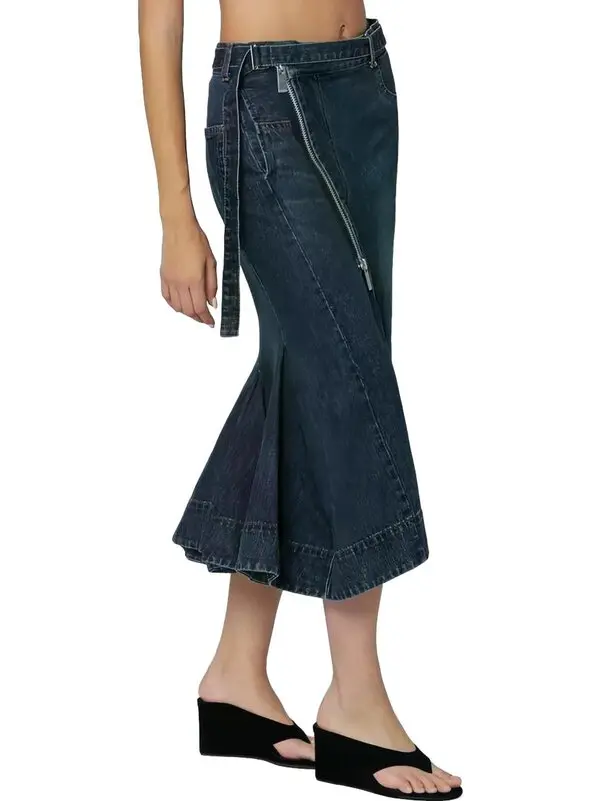 Sacai Zip Detail Skirt - Blue