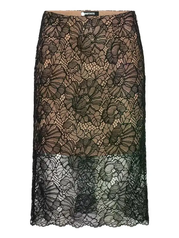 ROTATE BY BIRGER CHRISTENSEN Lace Pencil Skirt - Black