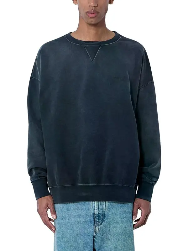 MAISON MARGIELA Navy Cotton Crewneck Sweater - Blue