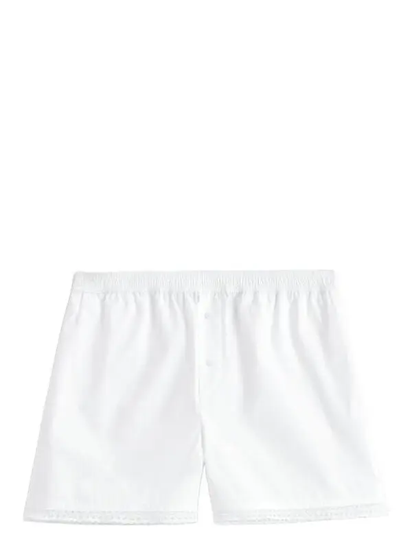 Cos Lace-trimmed Cotton Shorts - White